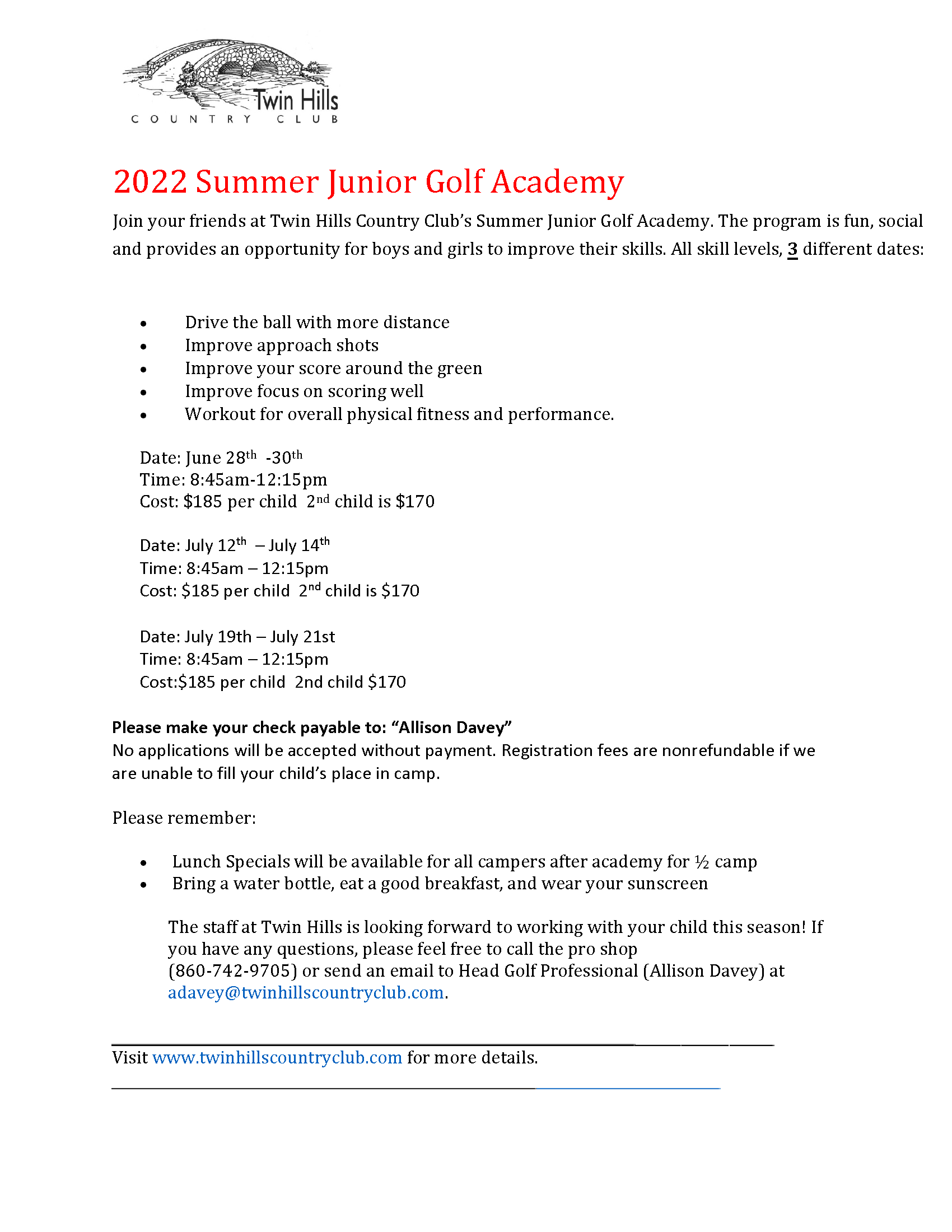 Summer Jr Golf Academies - Twin Hills Country Club